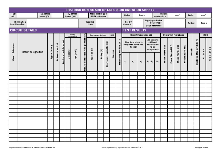 Continuation Board Sheet Purple PDF | PDF | Components | Electrical ...