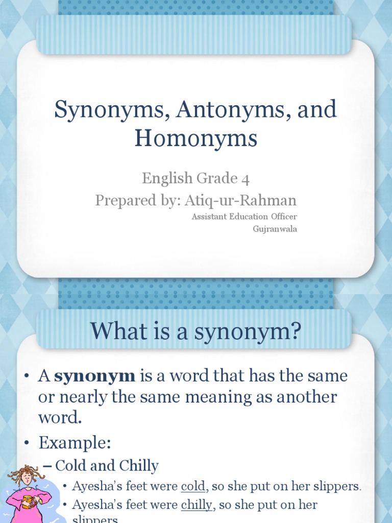 Synonyms, Antonyms, and Homonyms Guide | PDF | Linguistics | Onomastics