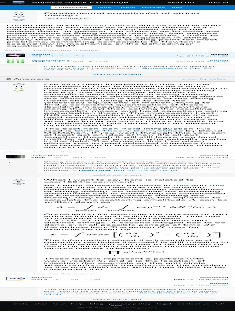 Fundamental Equation(s) of String Theory - Physics Stack Exchange PDF ...