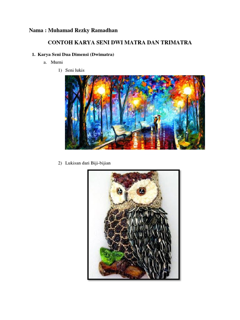 Contoh Karya Seni Dwimatra Dan Trimatra | PDF | Metode & Bahan Ajar ...