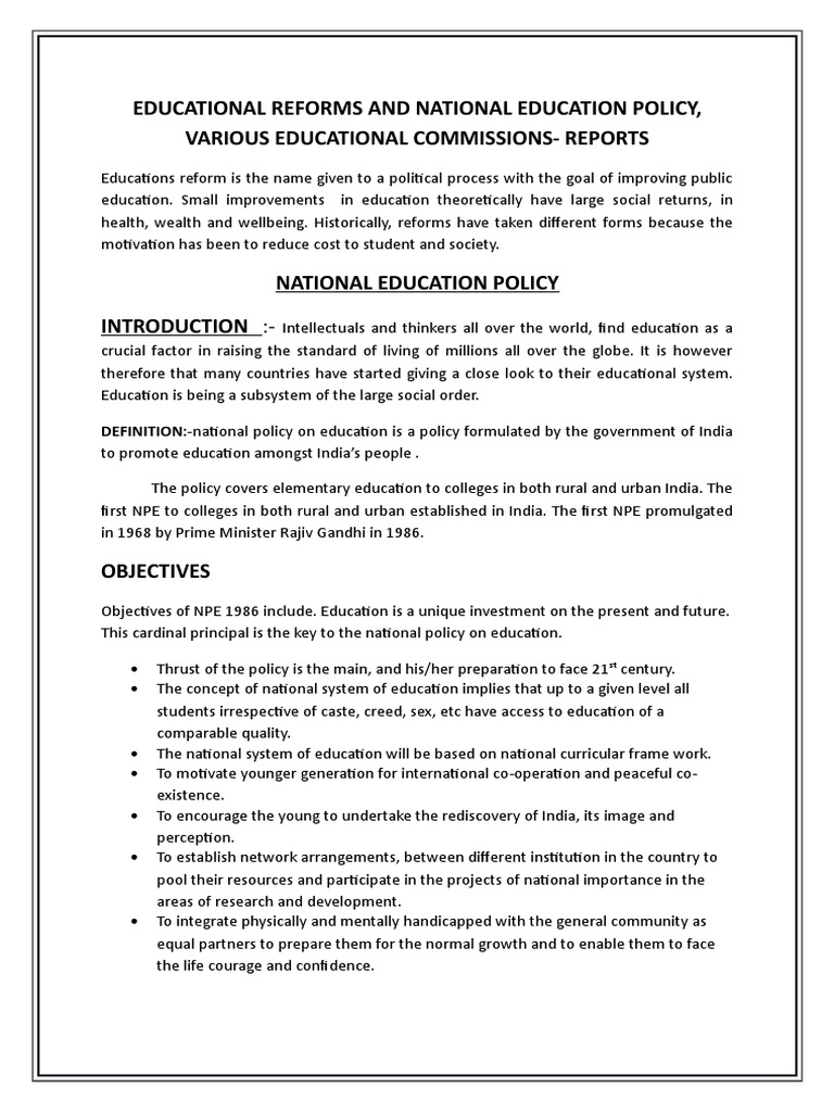An Analysis of India's National Education Policy Through the Lens of ...