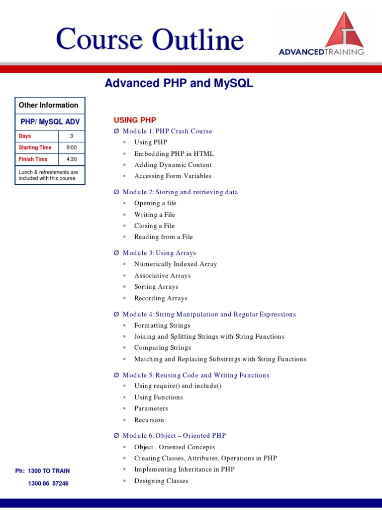 Advanced PHP and MySQL | PDF | Php | Databases
