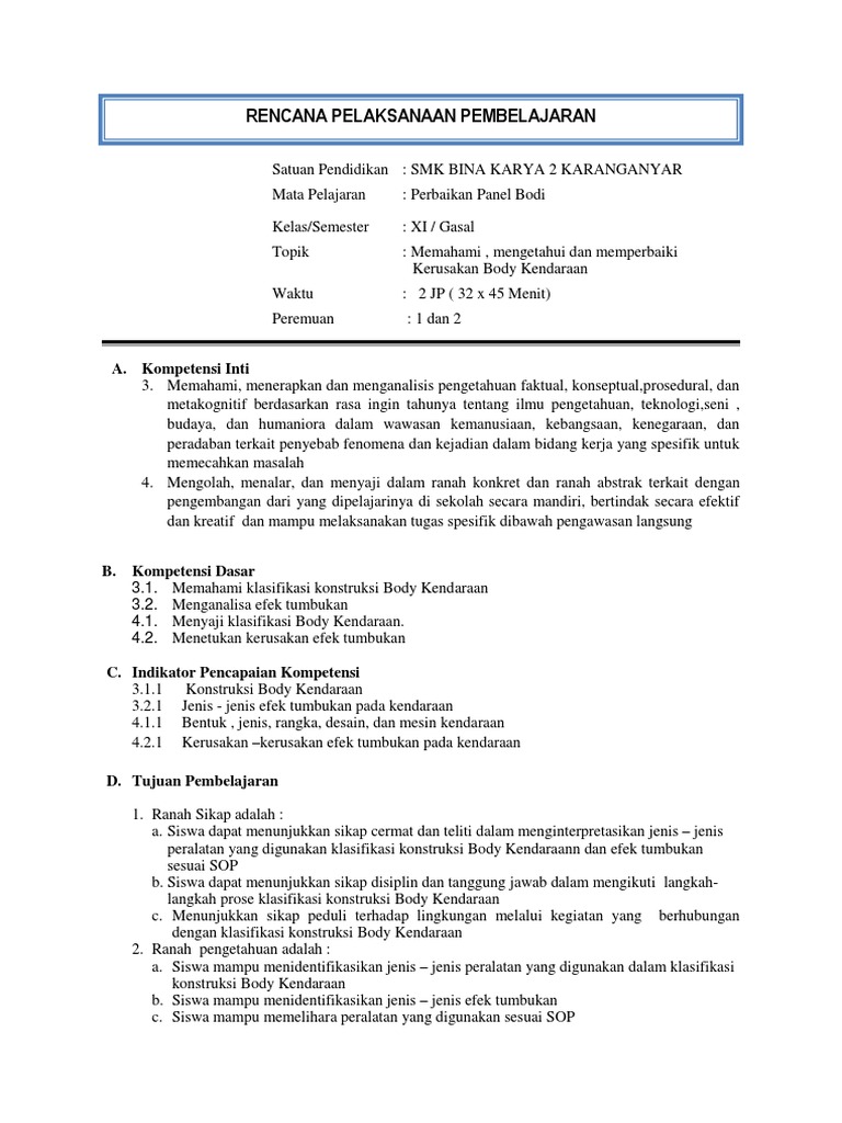 RPP PANEL BODY 1-2 | PDF | Seni