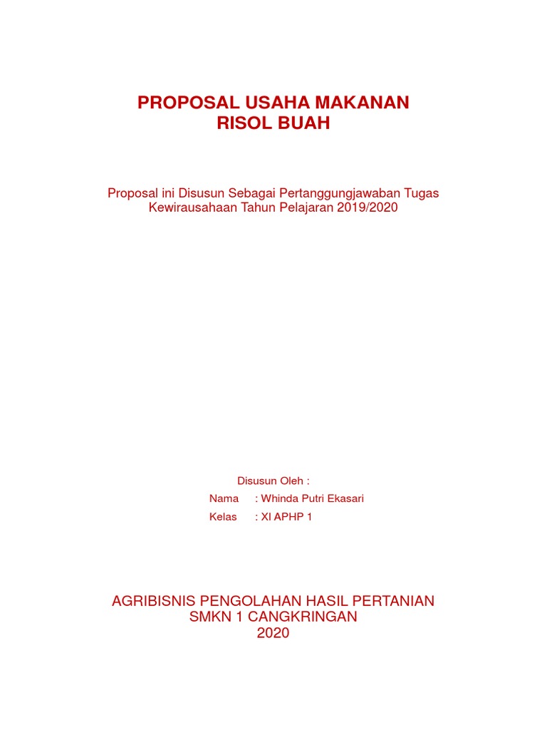 Proposal Usaha Risol Buah Kreatif | PDF