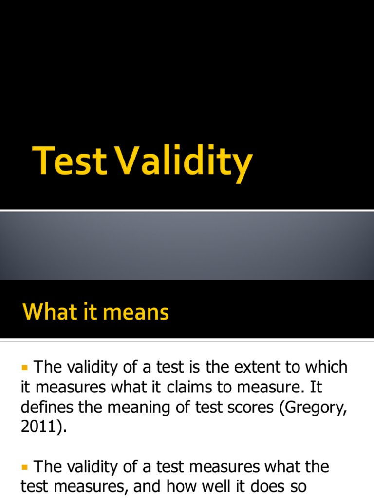 An In-Depth Examination of Test Validity: Establishing Validity Through ...