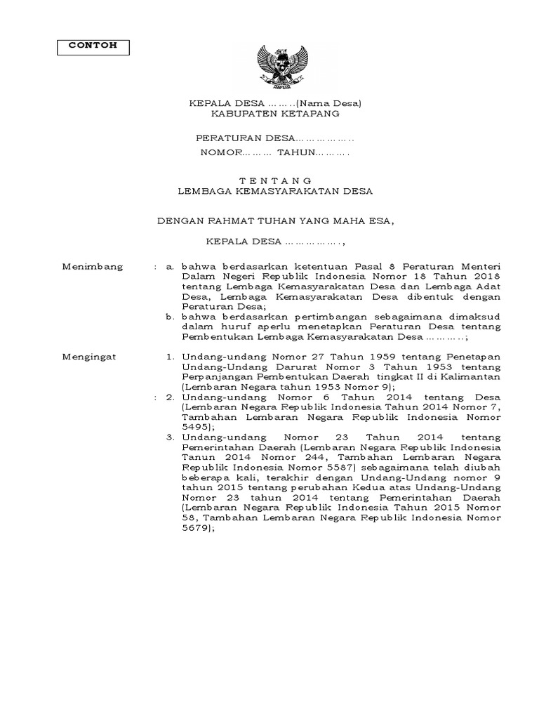 Contoh Perdes LKD | PDF