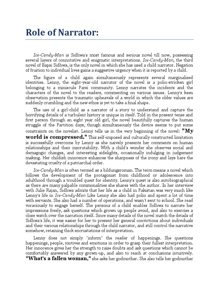 Role of Narrator | PDF