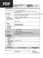 Grade 8 Science: Biodiversity Lesson Plan | PDF | Biodiversity | Species