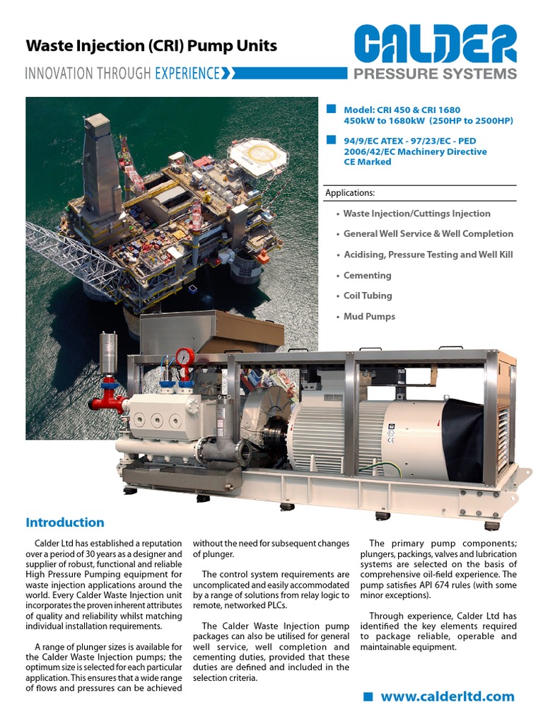 Waste Injection CRI Pump Units | PDF | Technology & Engineering