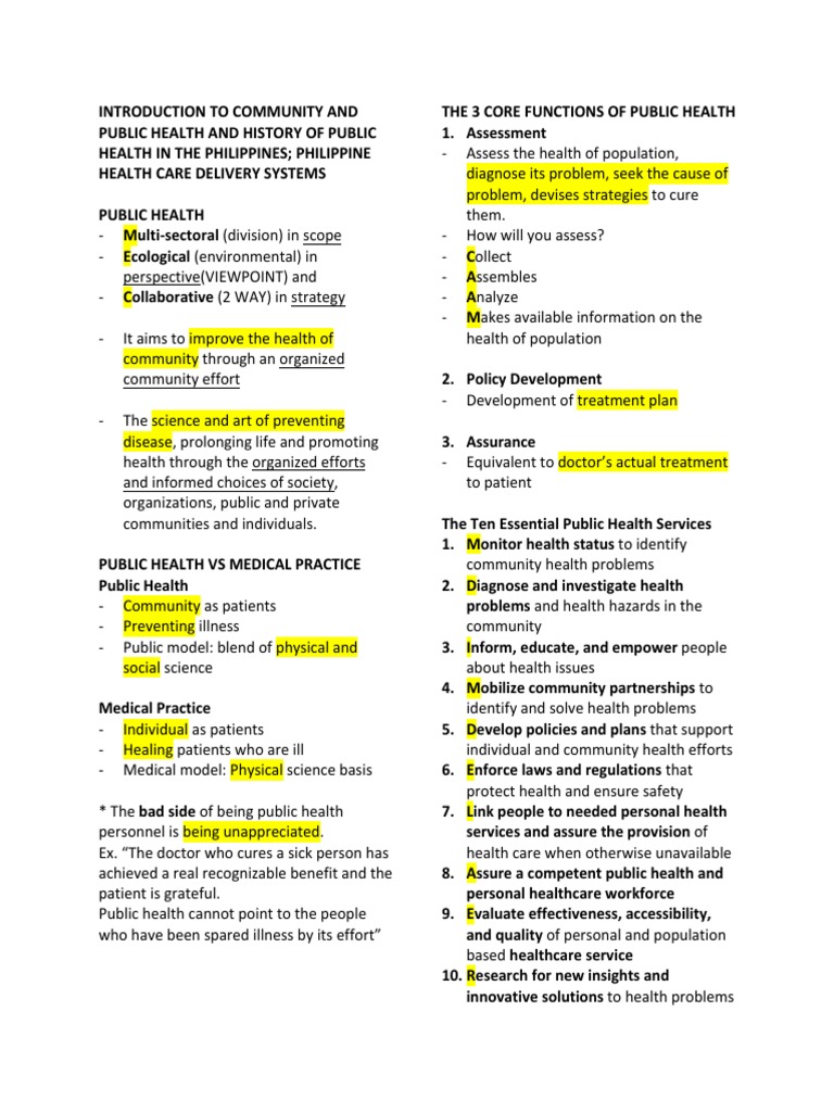 Introduction To Community and Public Health | PDF