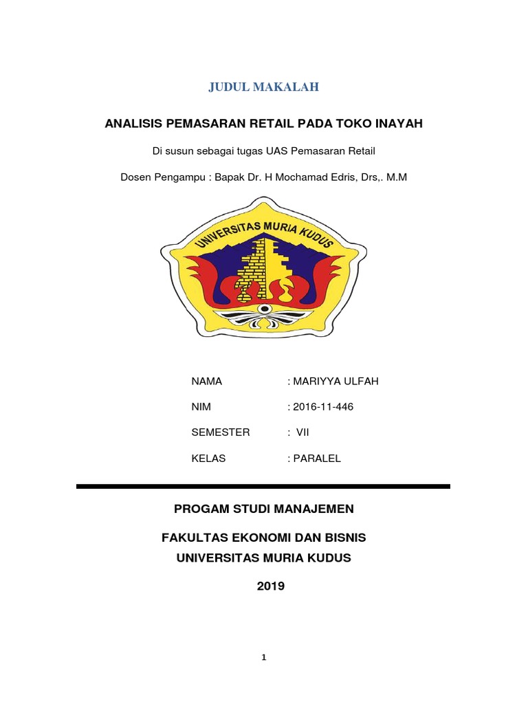 Mariyya Ulfah - Pemasaran Ritel | PDF
