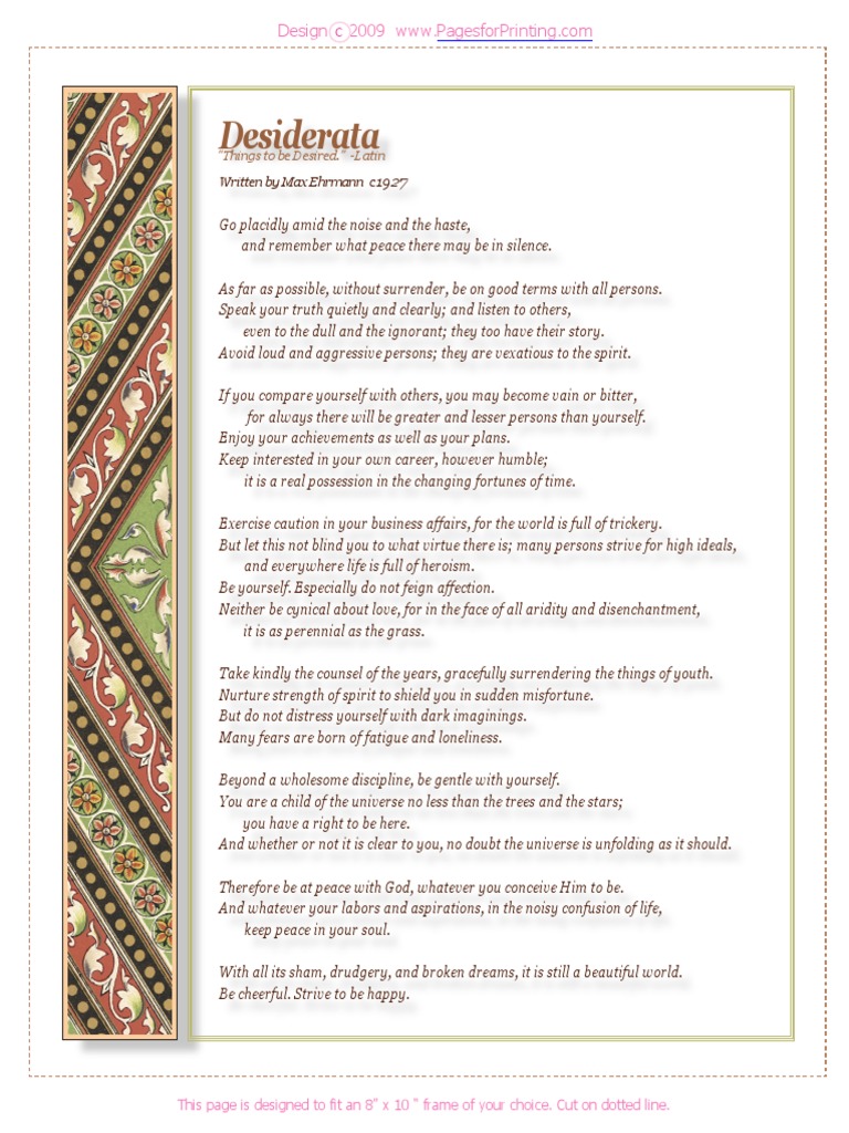 Desiderata PDF | PDF
