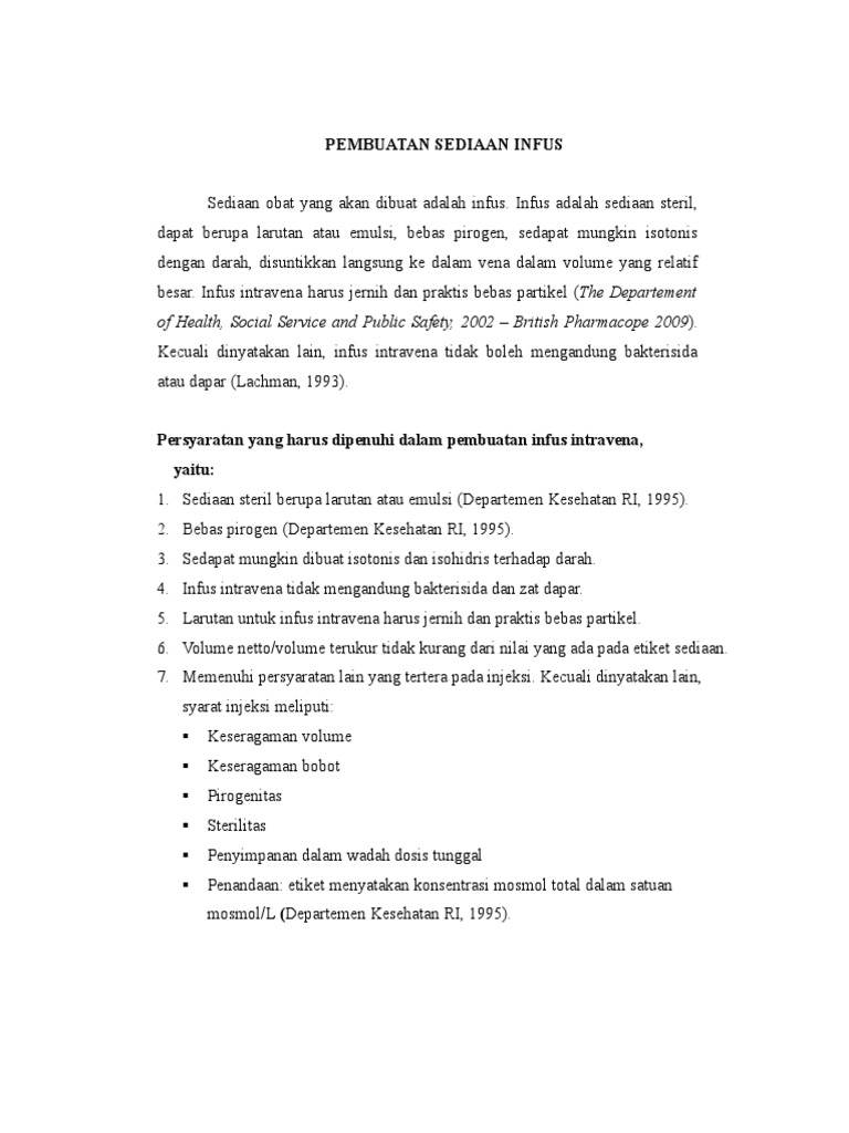 Sediaan Infus | PDF