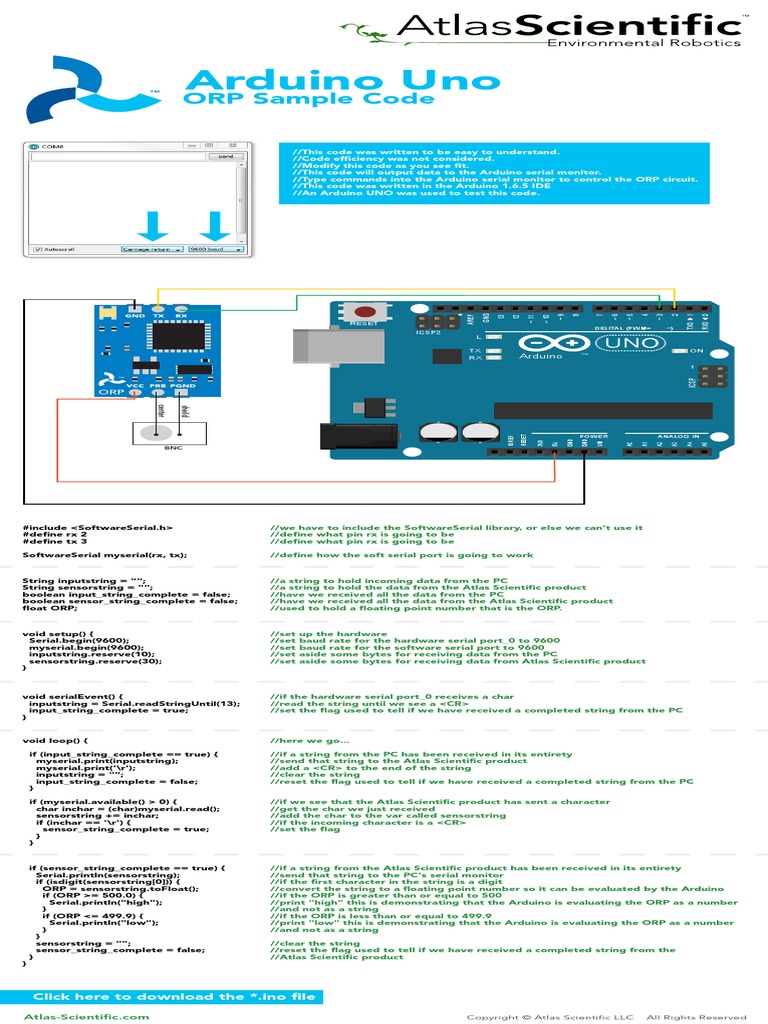 Arduino Uno Orp Sample Code | PDF