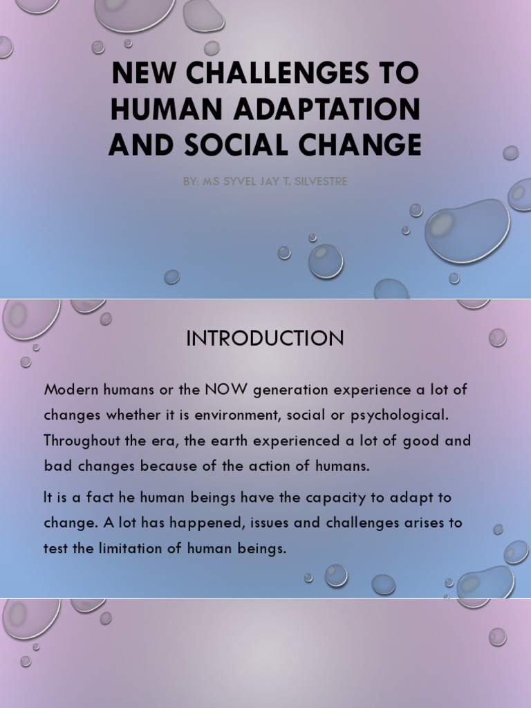 New Challenges To Human Adaptation and Social Change | PDF | Science ...