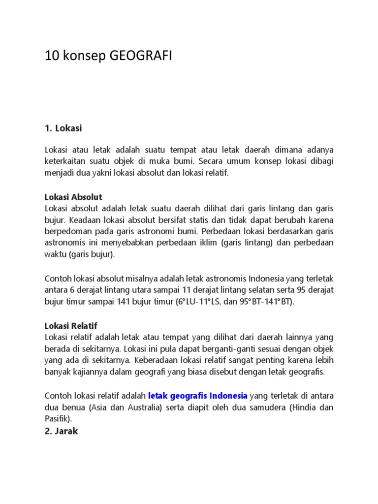 10 Konsep GEOGRAFI | PDF