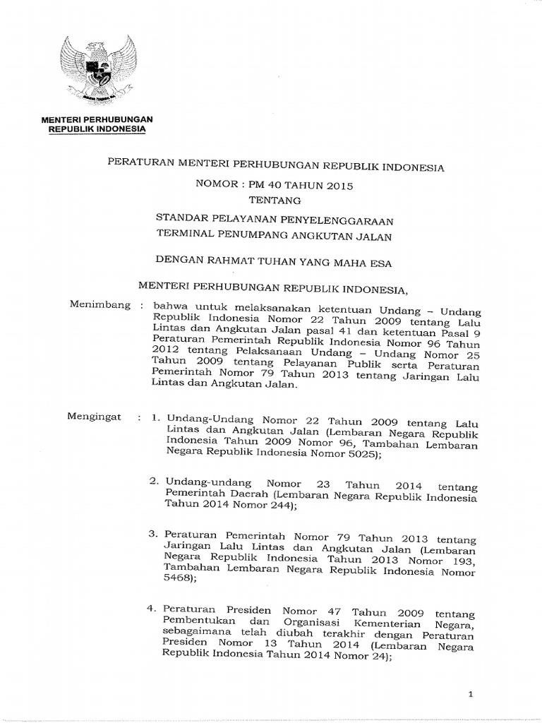 PM 40 Tahun 2015 | PDF