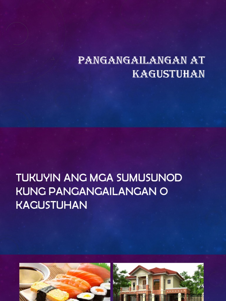 Pangangalangan at Kagustuhan | PDF