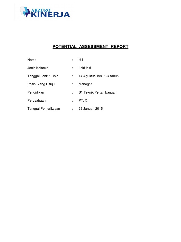 Contoh Assessment Plus (Manager) PDF | PDF
