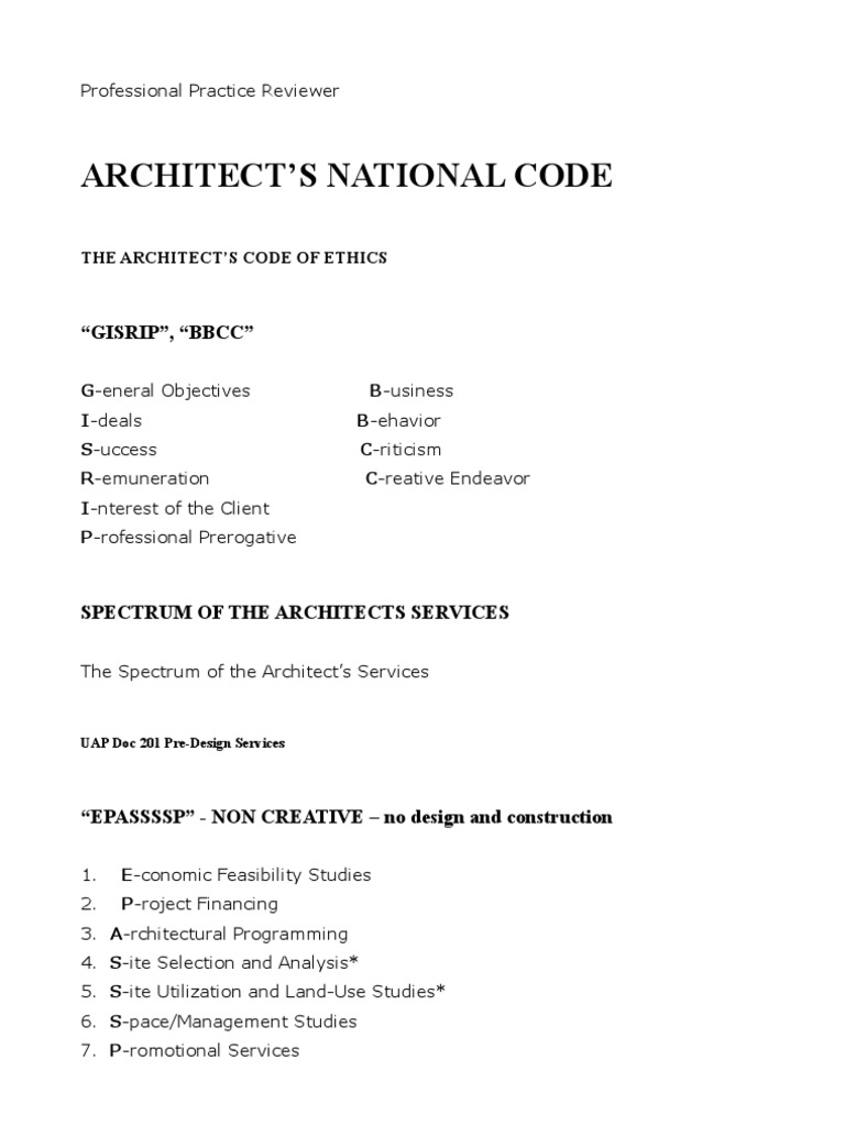 Code of Ethics | Architect | General Contractor