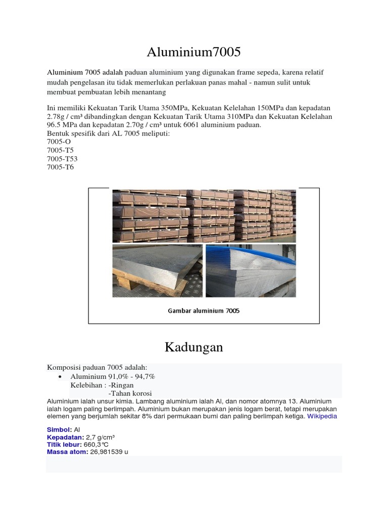 Aluminium 7005 | PDF