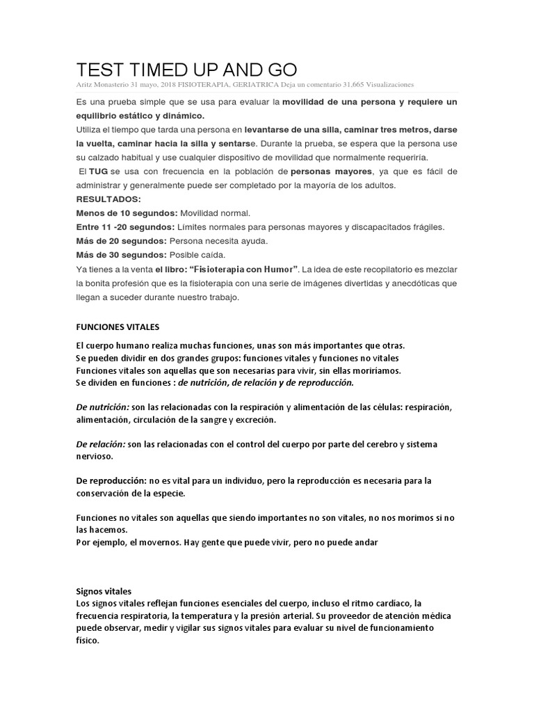 Test Timed Up and Go | PDF