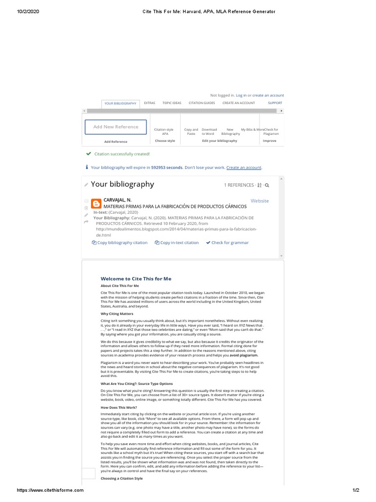 Cite This For Me - Harvard, APA, MLA Reference Generator | PDF