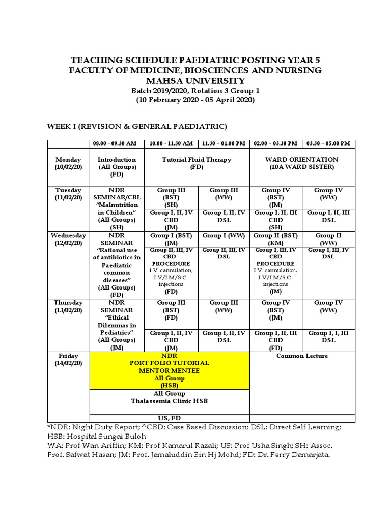 R3 G1 Time Table | PDF