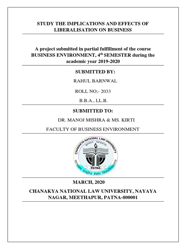 Business Environment Project | PDF