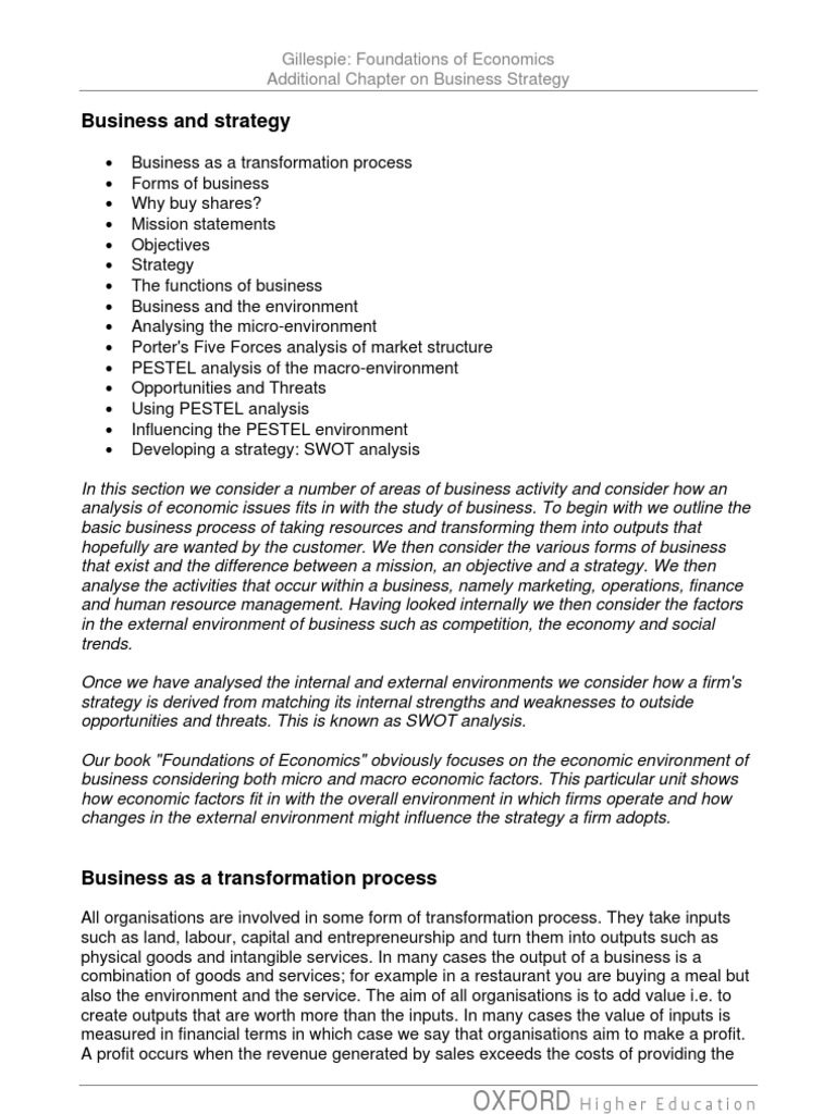 Business and Strategy: Oxford | Download Free PDF | Strategic ...