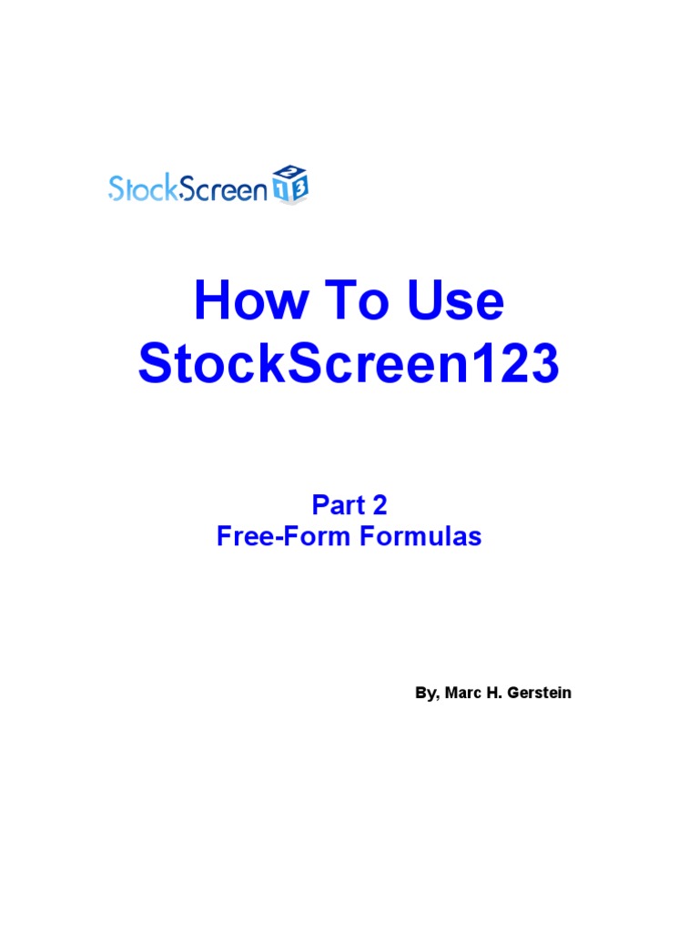 Stock Screener 123 Free Form Tutorial | PDF | Moving Average ...