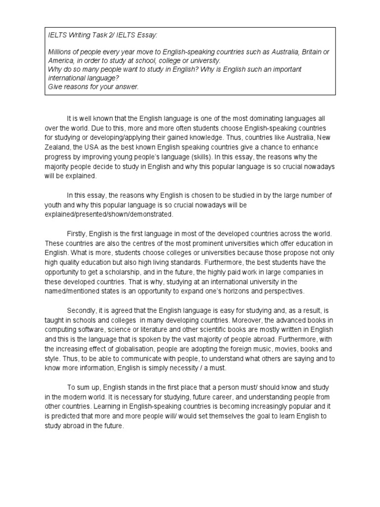 IELTS Writing Task 2/ IELTS Essay | PDF | English Language | United Kingdom
