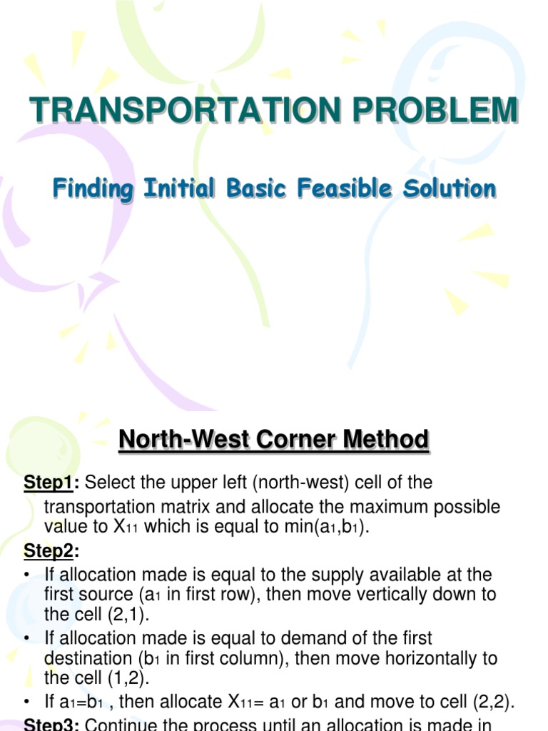 Transportation Problem 1 | PDF | Discrete Mathematics | Algorithms And ...