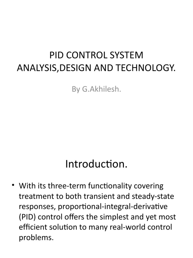 Pid Control System Analysis, Design and Technology | PDF