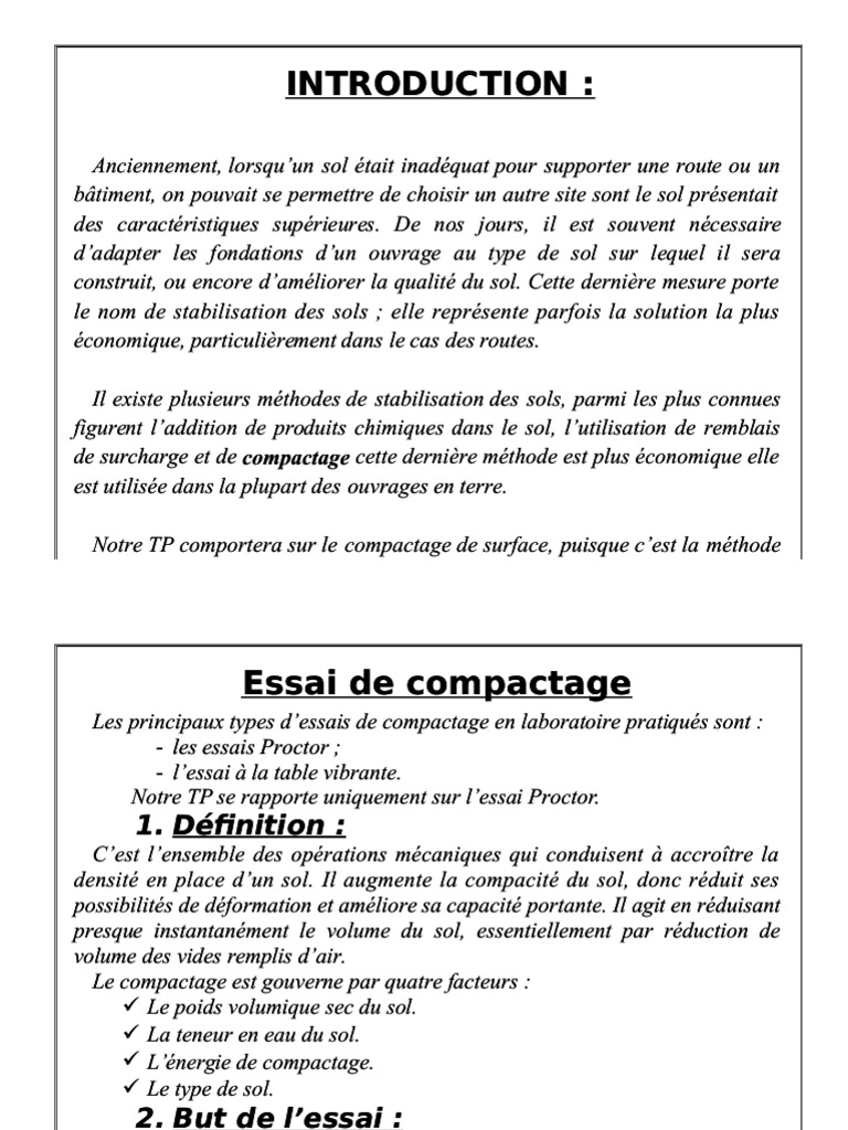 TP 02 Essai de Proctor | PDF | Matériaux | Physique appliquée et ...