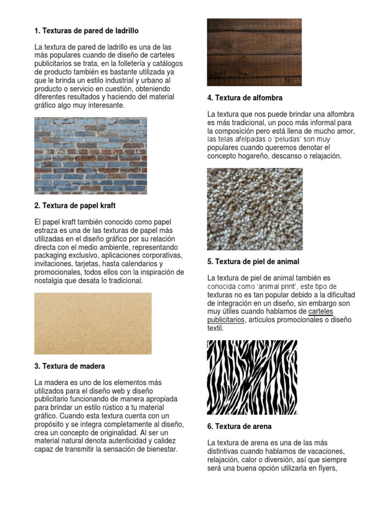 Tipos de Texturas Variedad 15 | PDF | Diseño | Publicidad