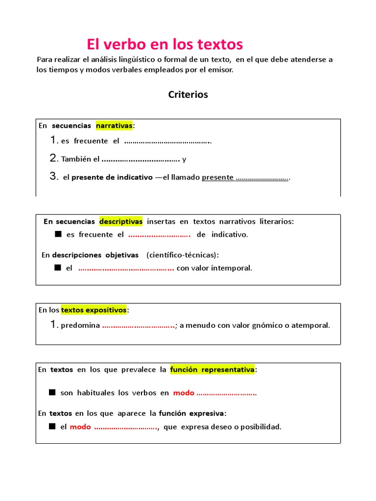 Verbos y Textos Alumnos | PDF