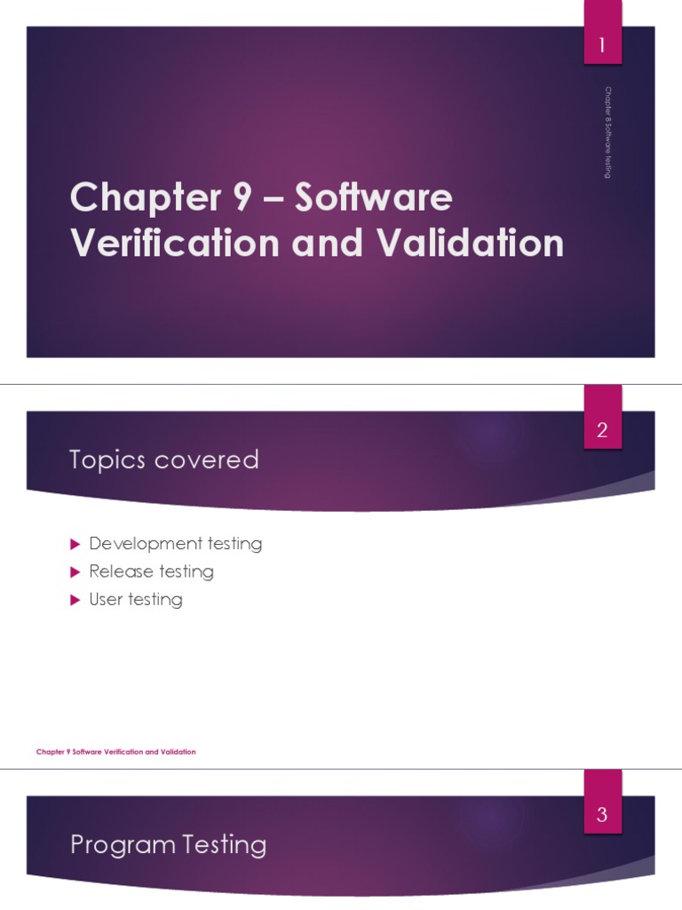 t09 - Software Verification and Validation | PDF | Software Testing ...