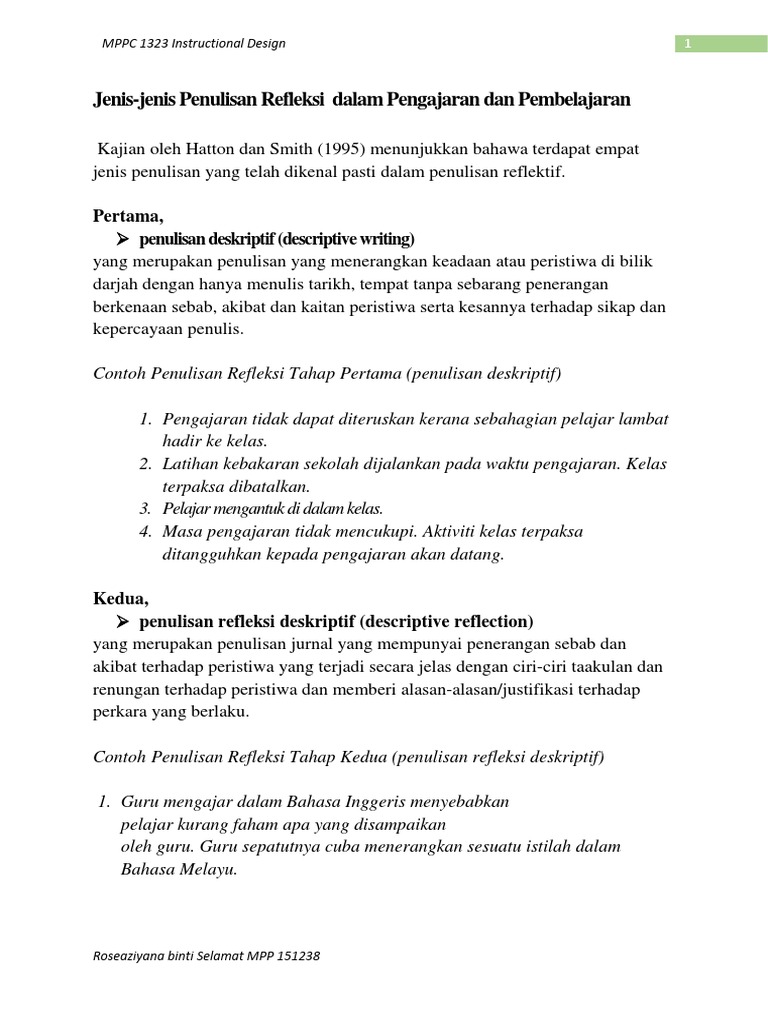 Jenis Refleksi Dalam PDPC | PDF