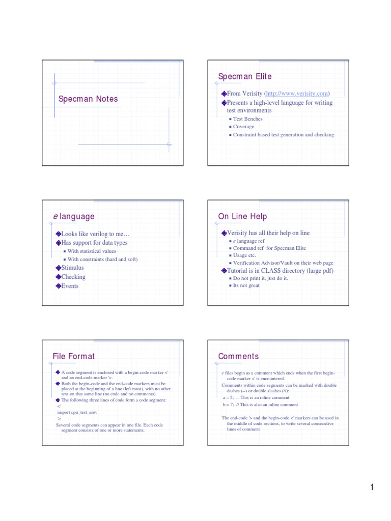 Specman Elite: From Verisity Presents A High-Level Language For Writing ...