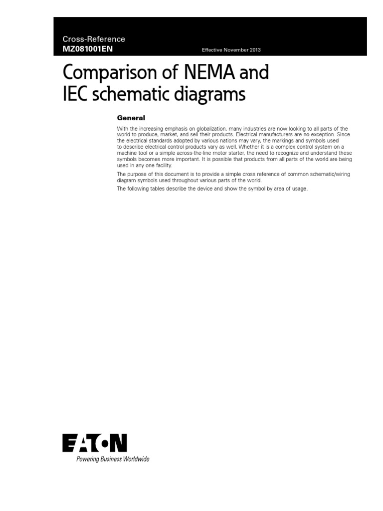 Comparison Of Nema And Iec Schematic Diagrams Pdf Switch Electric