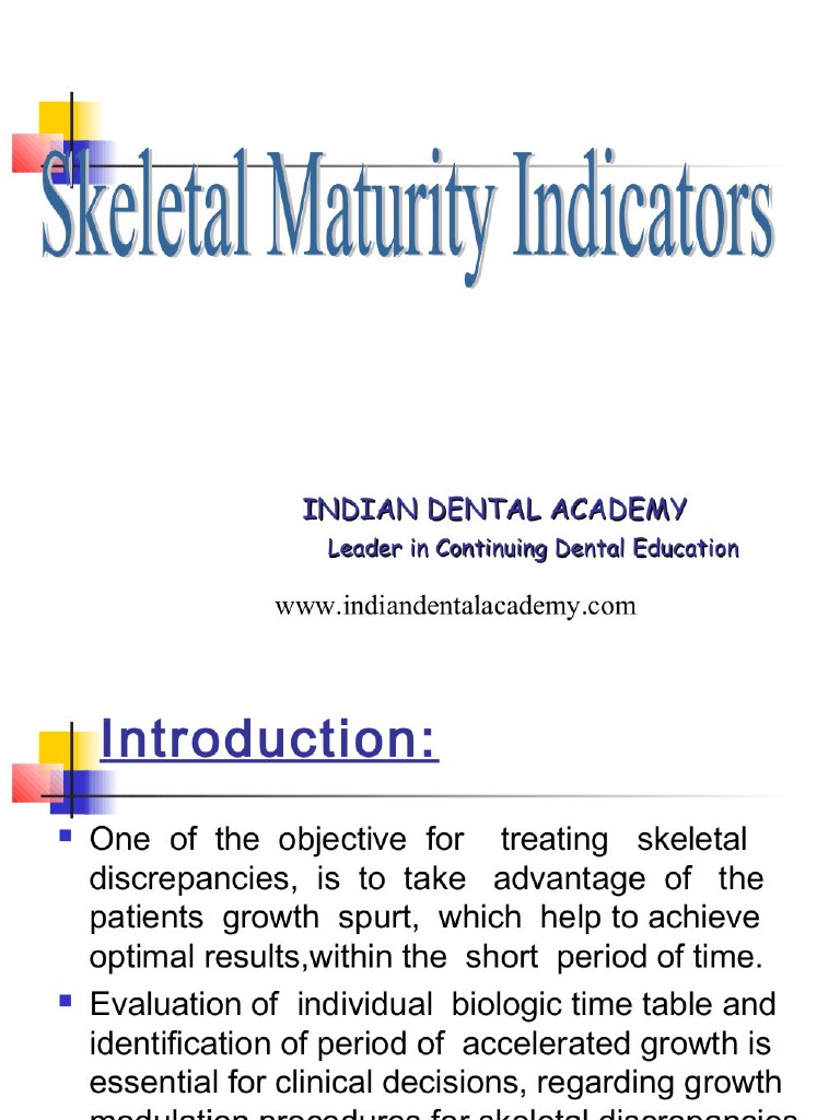Skeletal Maturity Indicators in Orthodontics Certified Fixed ...