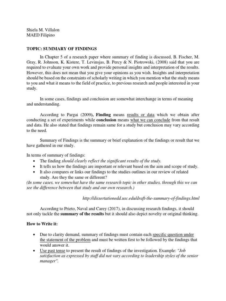 Summary of Findings | PDF | Methodology | Justification