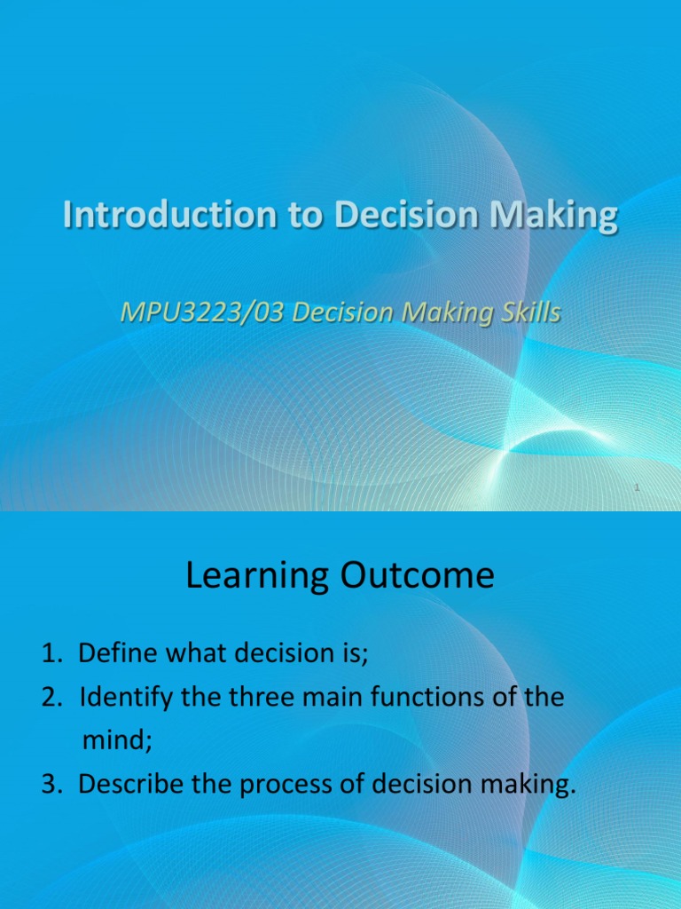 DMS Unit 1 Slides ODL | PDF | Choice | Thought