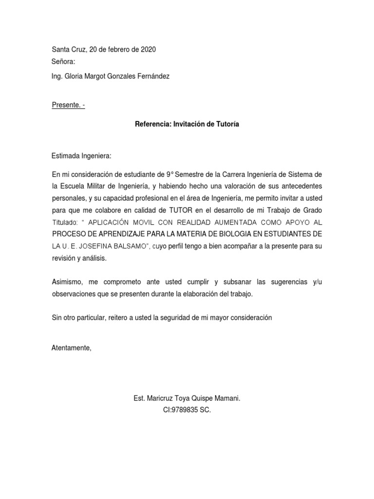 Carta Tutoria | PDF