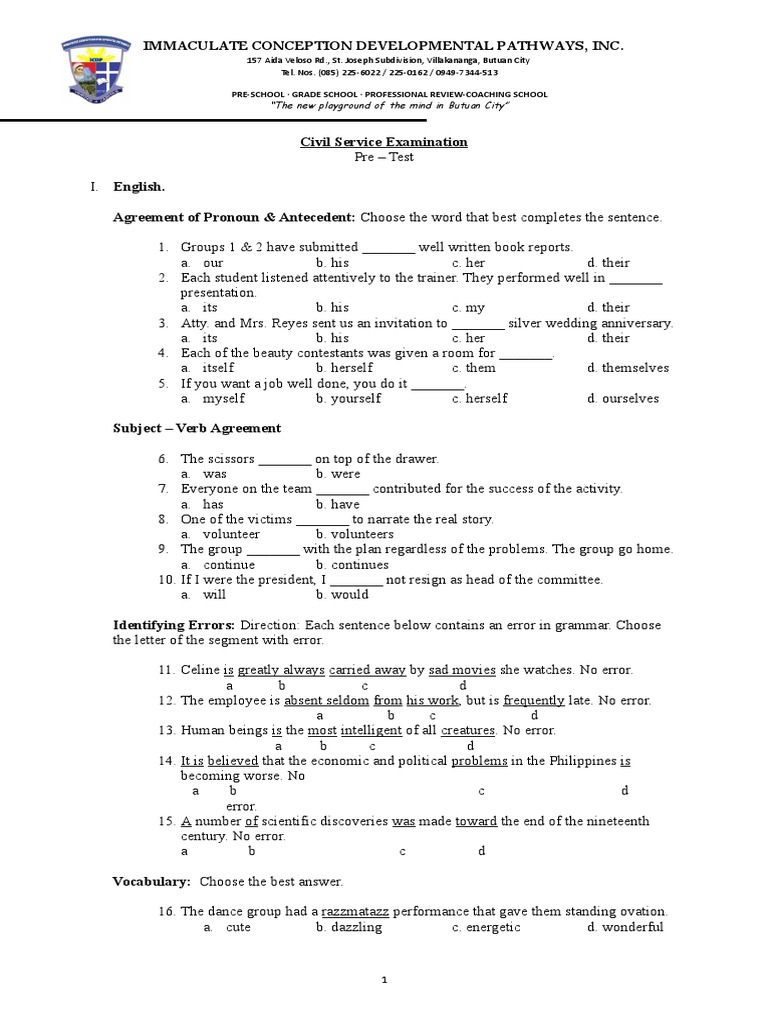 Csc Pre Test Pdf Mercury Element