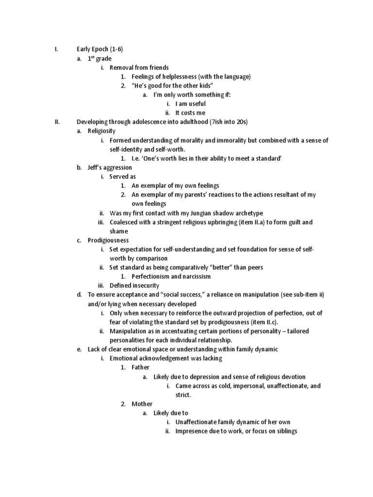 Trauma Timeline Outline | Download Free PDF | Shame | Morality