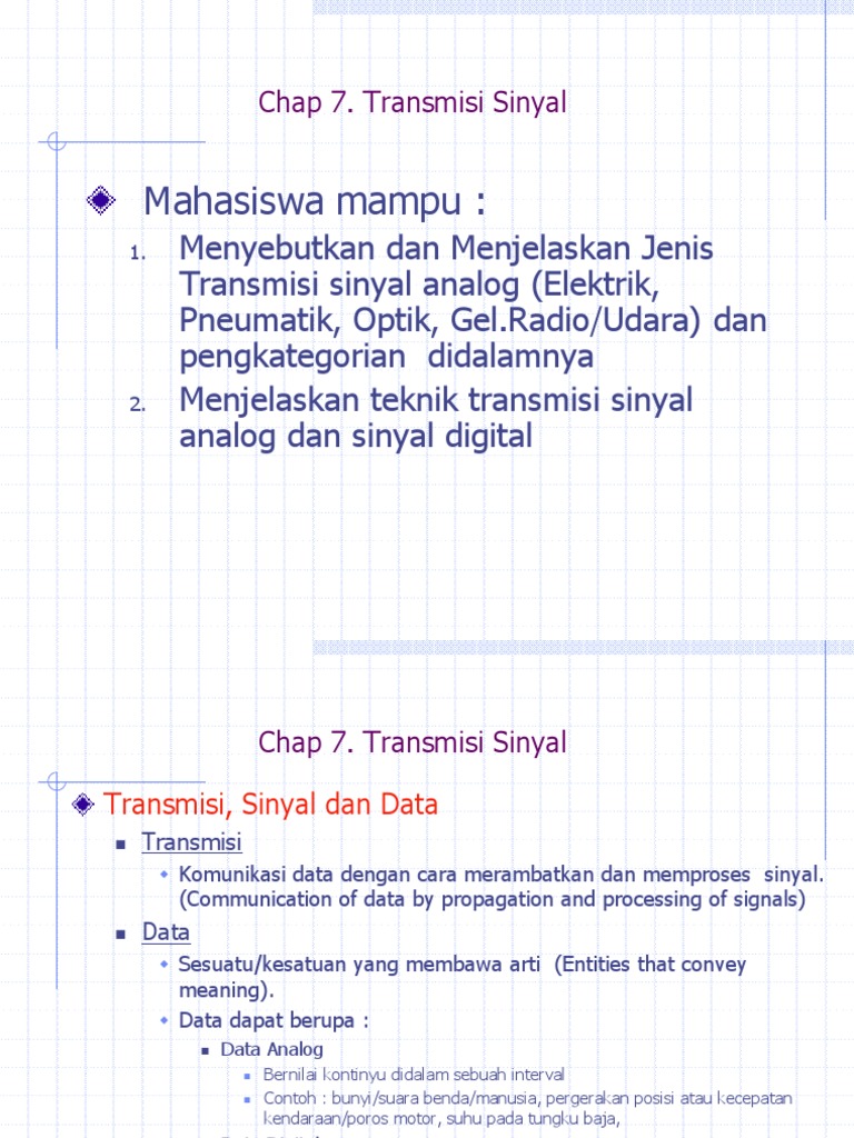 Transmisi Sinyal: Analog & Digital | PDF