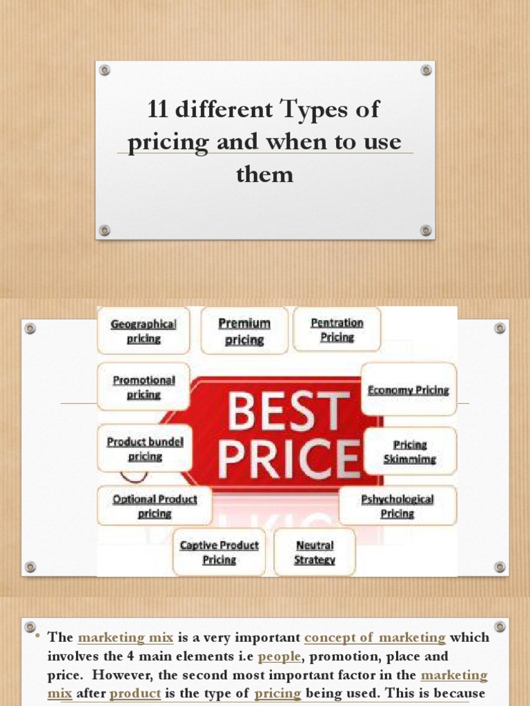 11 Different Types of Pricing and When To | Download Free PDF | Pricing ...