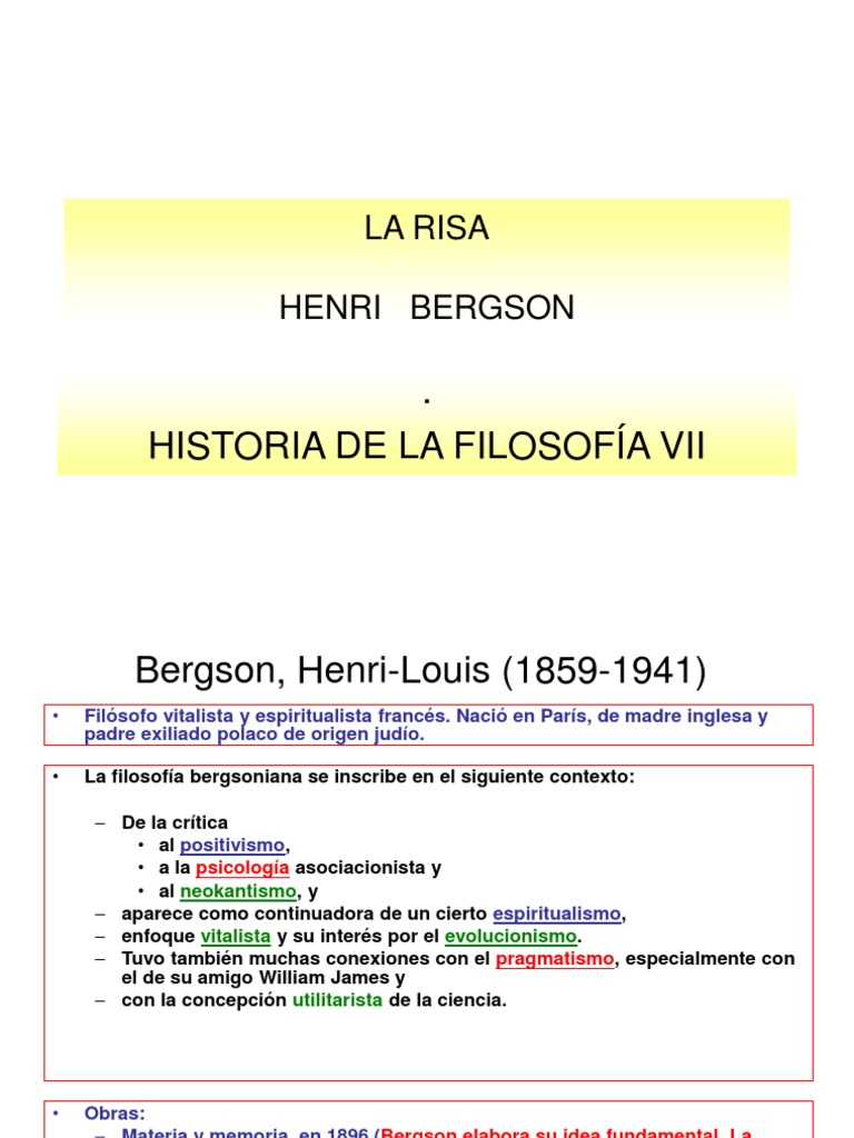 La Risa según Henri Bergson | PDF | Henri Bergson | Realismo filosófico